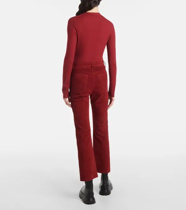 JOSEPH High-rise Suede Slim Pants - Red