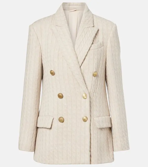 Brunello Cucinelli Monili Cable-knit Cashmere Blazer