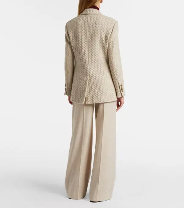 Brunello Cucinelli Monili Cable-knit Cashmere Blazer