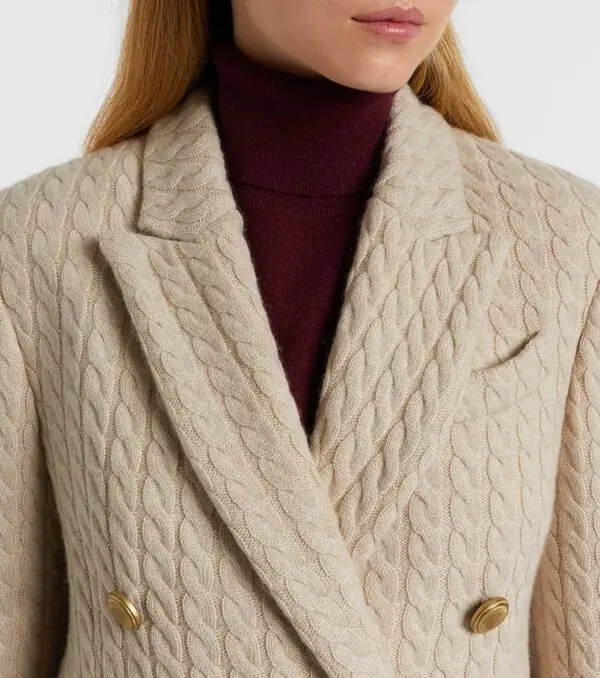 Brunello Cucinelli Monili Cable-knit Cashmere Blazer