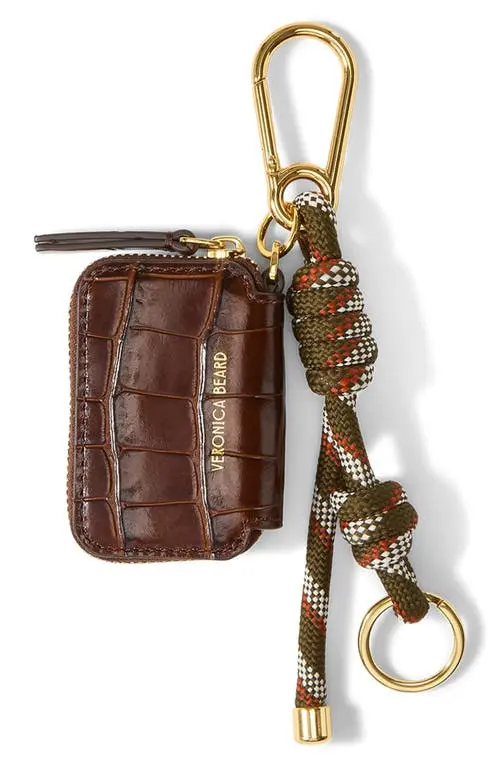 Veronica Beard Croc-embossed Leather Pouch Bag Charm