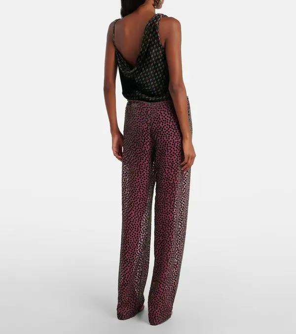 Dries Van Noten Polka-dot Silk-blend Pants