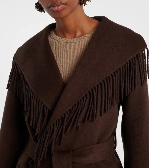 Simkhai Rowen Fringed Wool-blend Jacket - Brown
