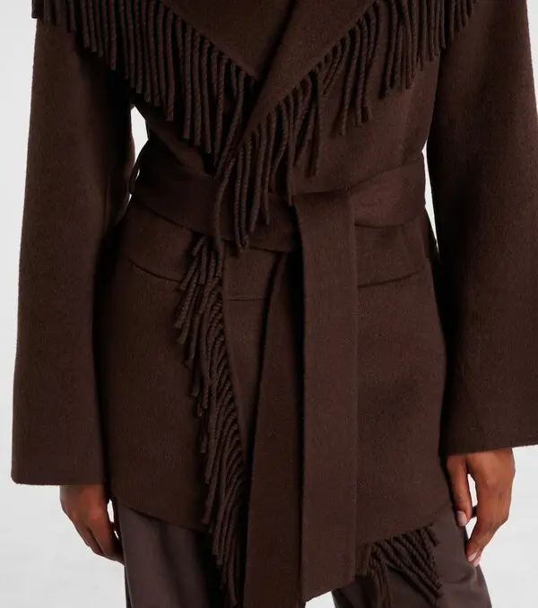 Simkhai Rowen Fringed Wool-blend Jacket - Brown