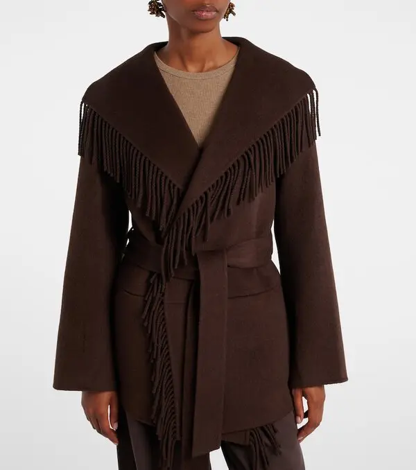 Simkhai Rowen Fringed Wool-blend Jacket - Brown