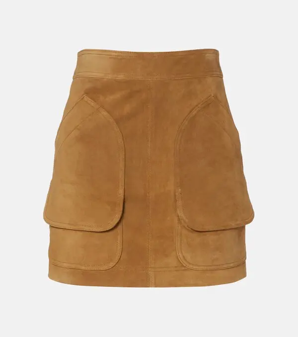 Veronica Beard Norwood Suede Miniskirt - Brown