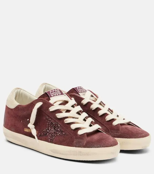 GOLDEN GOOSE Super-star Suede Sneakers - Burgundy