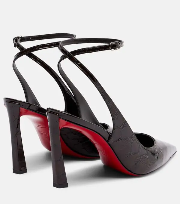 CHRISTIAN LOUBOUTIN Condora 85 Croc-effect Slingback Pumps