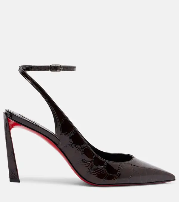 CHRISTIAN LOUBOUTIN Condora 85 Croc-effect Slingback Pumps