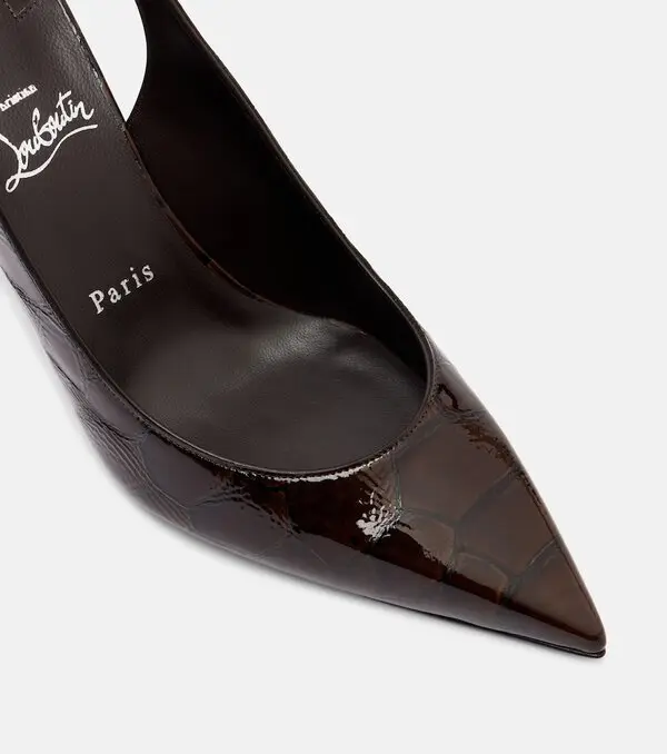 CHRISTIAN LOUBOUTIN Condora 85 Croc-effect Slingback Pumps