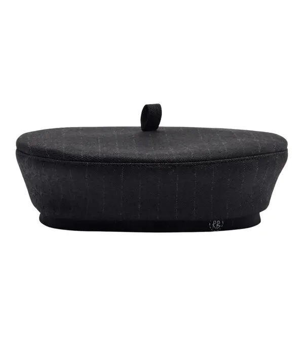 Ruslan Baginskiy Pinstriped Wool-blend Beret - Black
