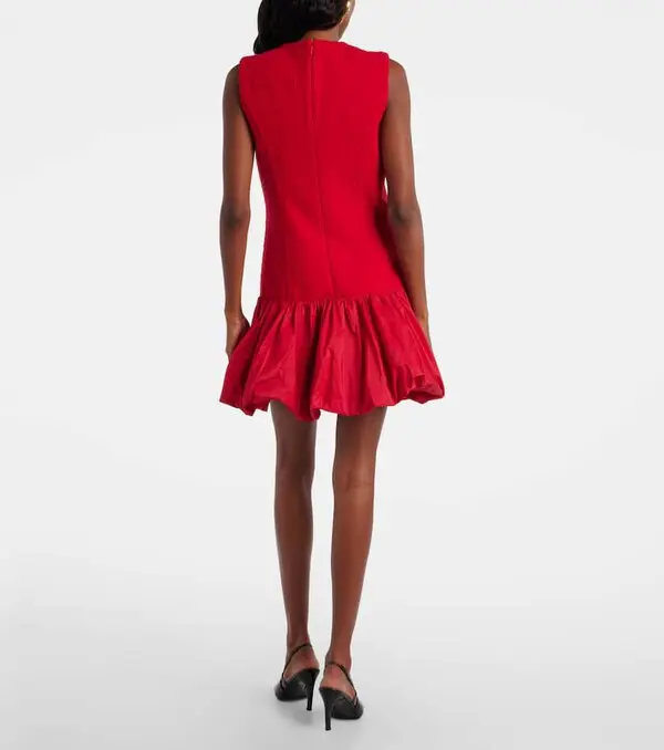 Patou Tweed And Faille Minidress - Red
