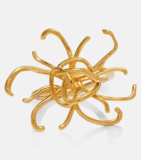 Oscar De La Renta Threaded Flower Ring - Gold