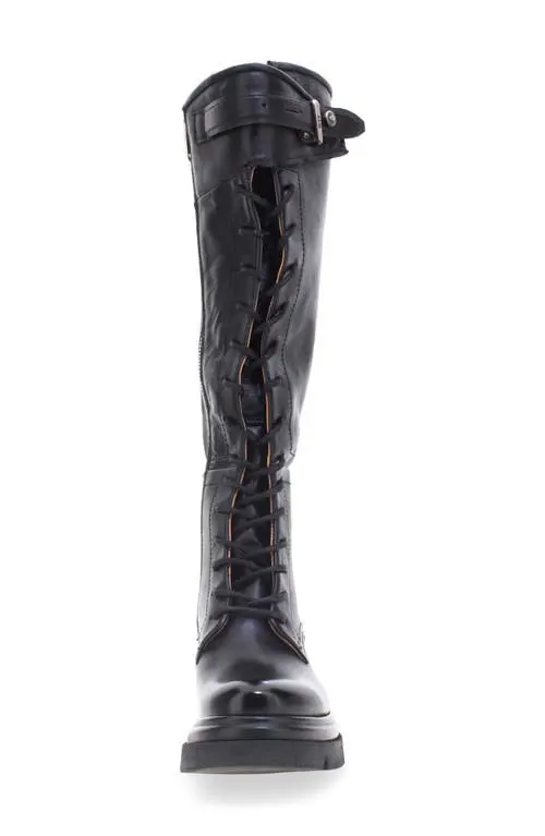 A.S.98 Edison Lace-up Knee-high Boots - Black