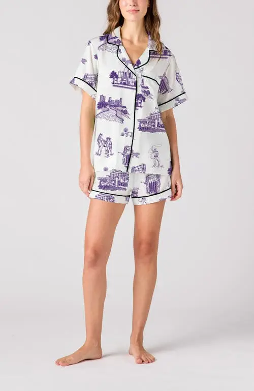 KATIE KIME Fort Worth Toile Shorts Set - Purple