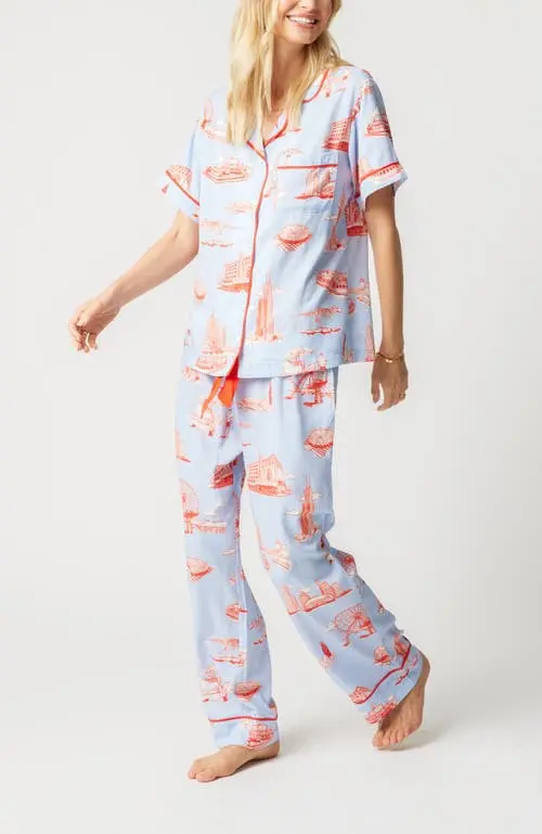 KATIE KIME Chicago Toile Pants Set - Light Blue