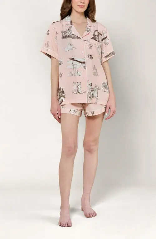 KATIE KIME Texas Toile Shorts Set - Light/pastel Pink
