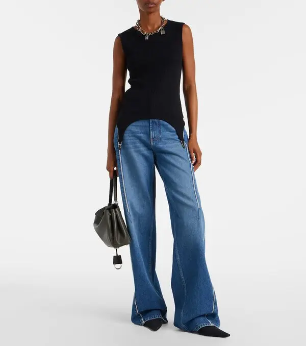 JEAN PAUL GAULTIER Ribbed-knit Cotton Jersey Tank Top