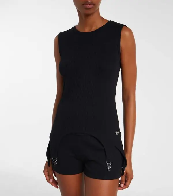 JEAN PAUL GAULTIER Ribbed-knit Cotton Jersey Tank Top