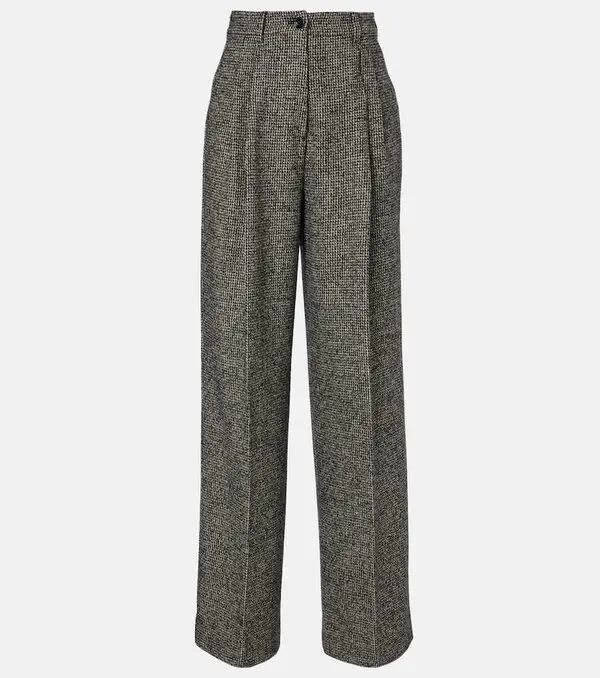 Dolce & Gabbana Pleated Wool-blend Wide-leg Trousers