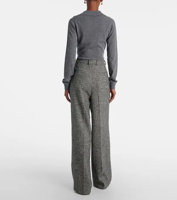 Dolce & Gabbana Pleated Wool-blend Wide-leg Trousers