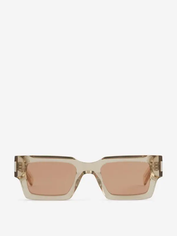 Saint Laurent Square Frame Sunglasses - Beige