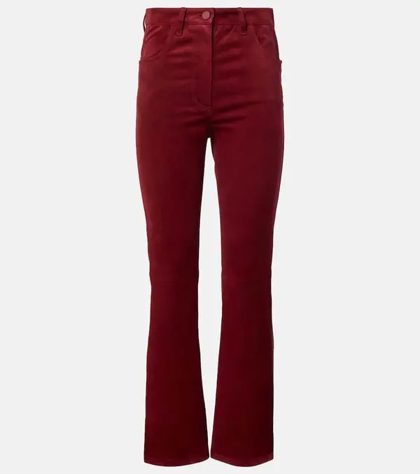 JOSEPH High-rise Suede Slim Pants