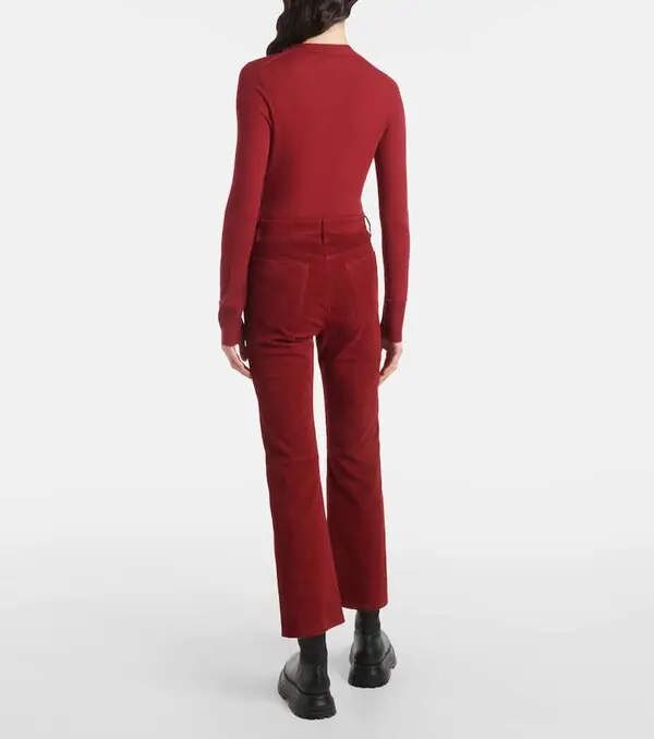 JOSEPH High-rise Suede Slim Pants