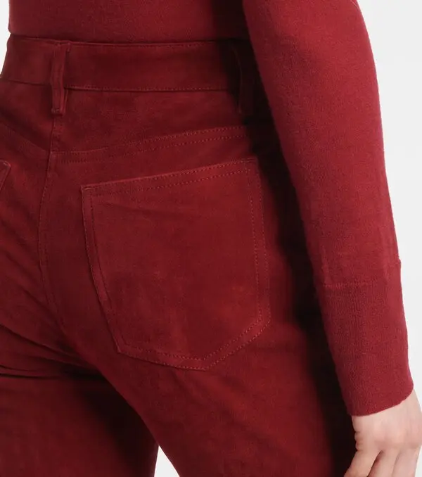 JOSEPH High-rise Suede Slim Pants
