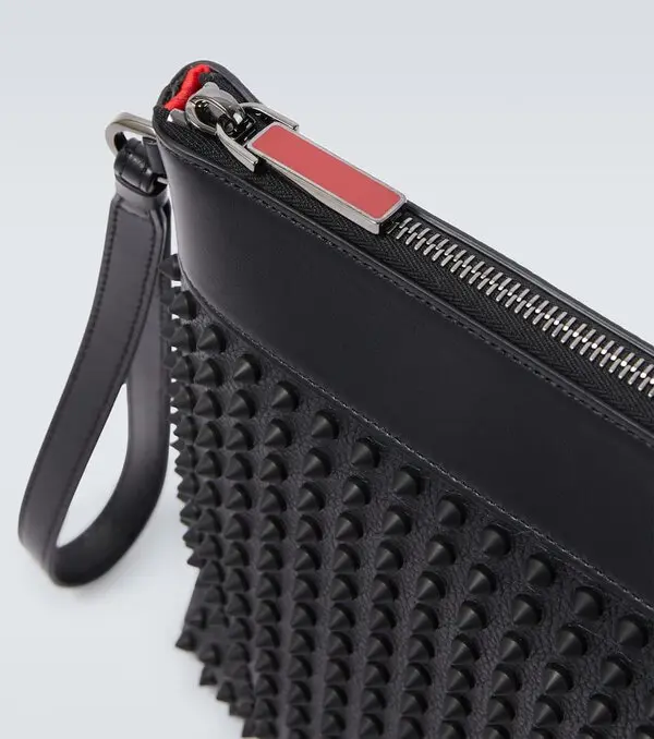 CHRISTIAN LOUBOUTIN Stud-embellished Leather Pouch
