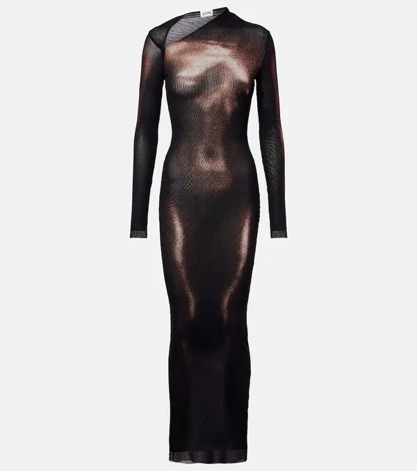 JEAN PAUL GAULTIER Trompe L'oeil Mesh Maxi Dress - Multicoloured