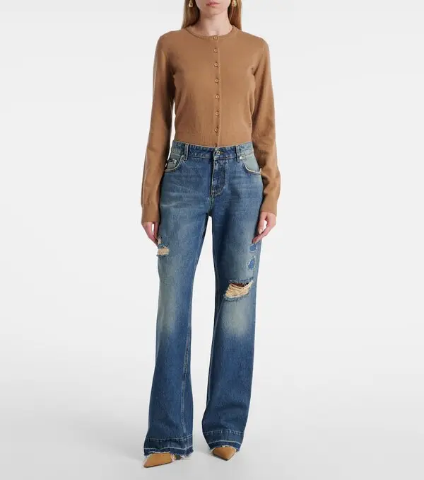 Dolce & Gabbana Distressed Straight Leg Jeans