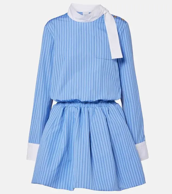 PATOU Striped Cotton Poplin Minidress