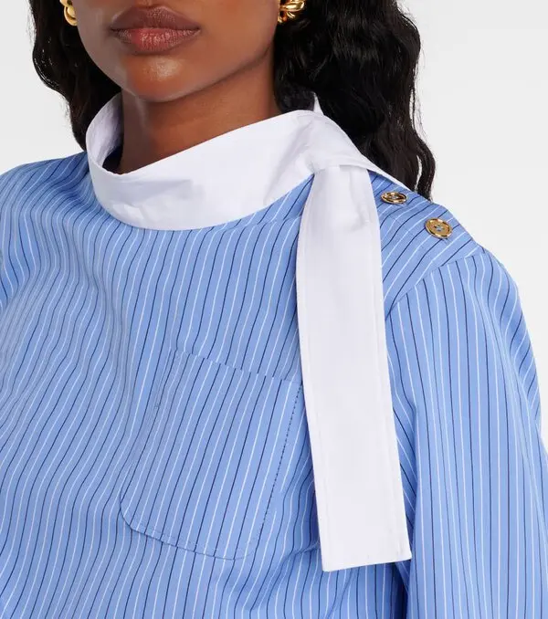 PATOU Striped Cotton Poplin Minidress