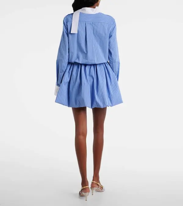 PATOU Striped Cotton Poplin Minidress