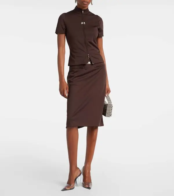 COURREGES Interlock Tracksuit Midi Skirt