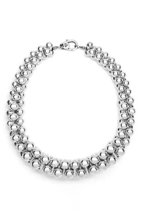 Lagos Caviar Bubbly Beaded Collar Necklace - Sterling Silver