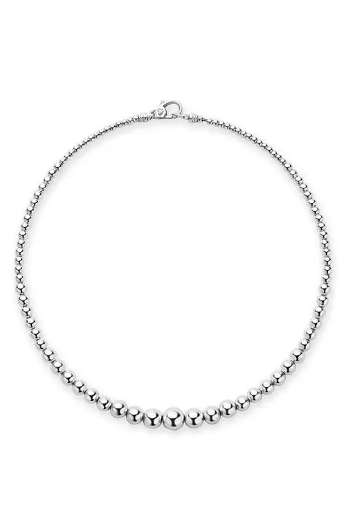 Lagos Caviar Bubbly Graduated Bead Collar Necklace - Sterling Silver