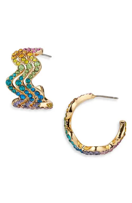 Kurt Geiger Rainbow Wave Small Hoop Earrings - Gold/multi
