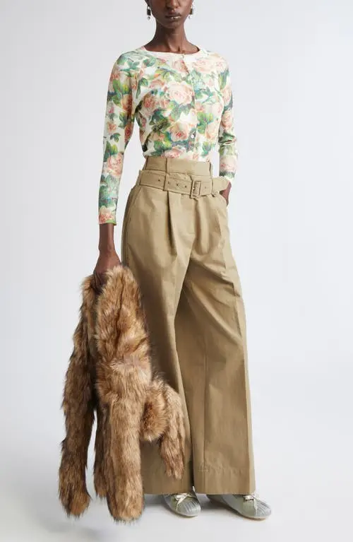 Simone Rocha Multi Belt Loop Pleated Wide Leg Trousers