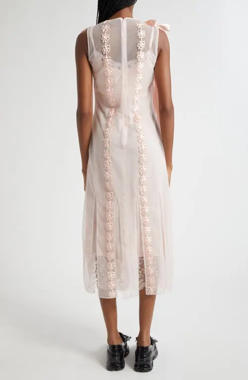Simone Rocha Ribbon Daisy Chain Multi Slit Midi Dress