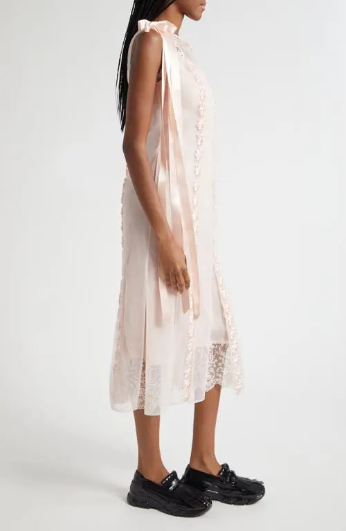 Simone Rocha Ribbon Daisy Chain Multi Slit Midi Dress