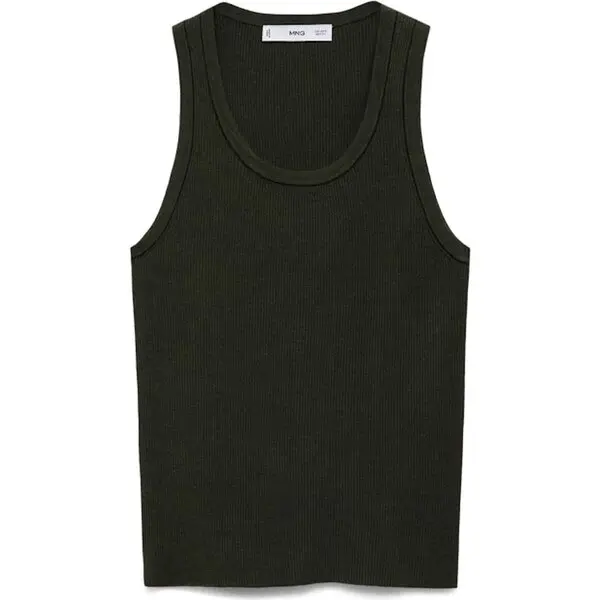Mango Ribbed Tank - Khaki Green