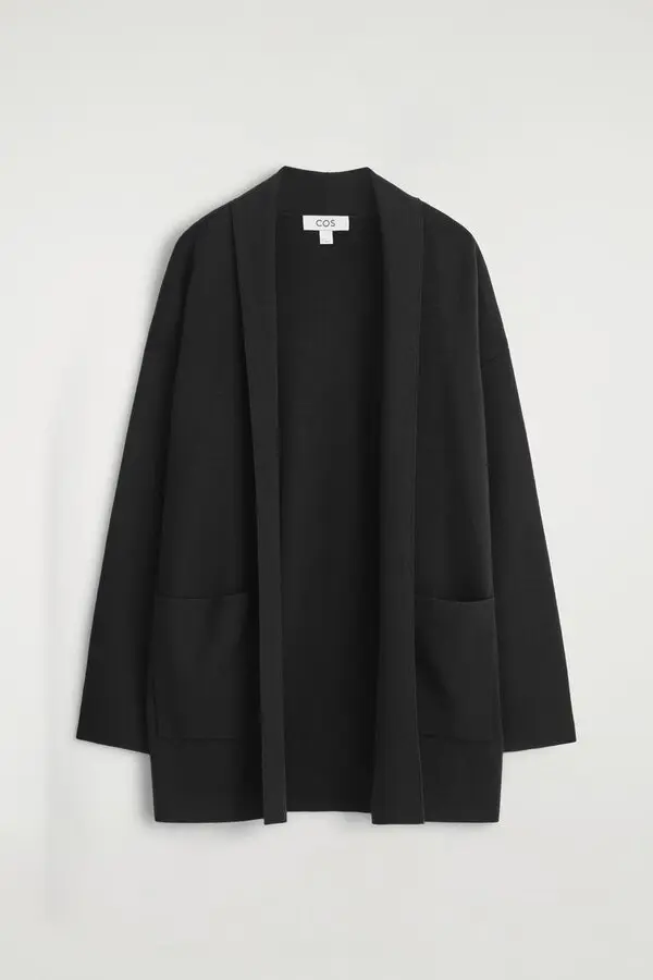 Cos Draped-collar Merino Wool Cardigan