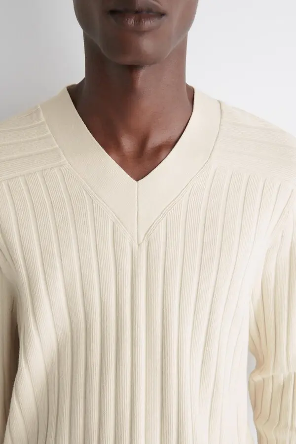 Cos Ribbed-knit V-neck Sweater