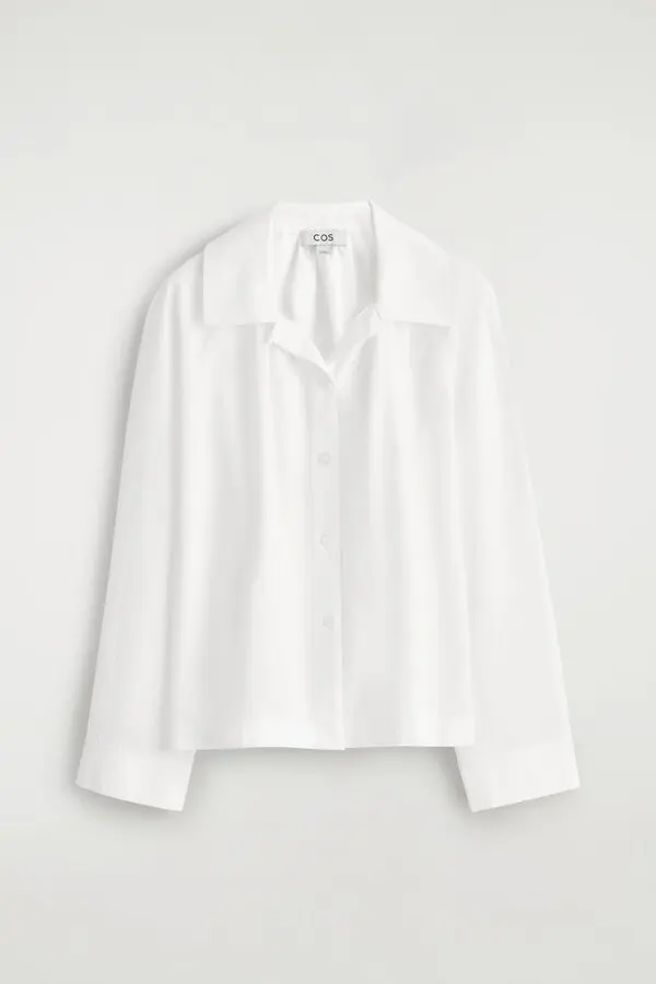 Cos Gathered Pima Cotton Shirt - White