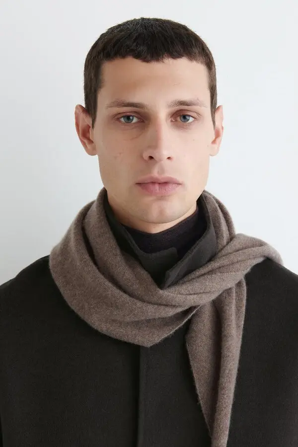 Cos Cashmere Triangle Scarf - Brown