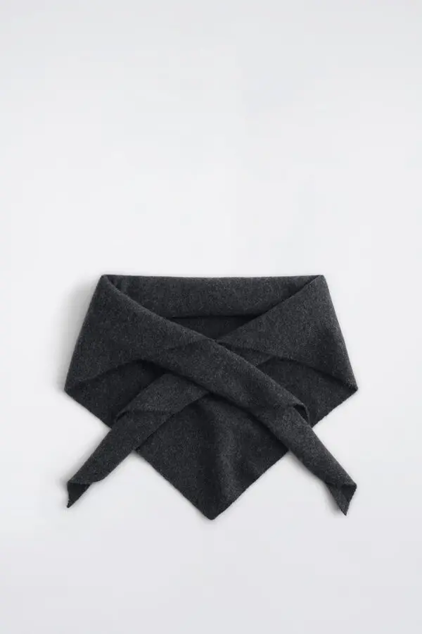 Cos Cashmere Triangle Scarf - Gray