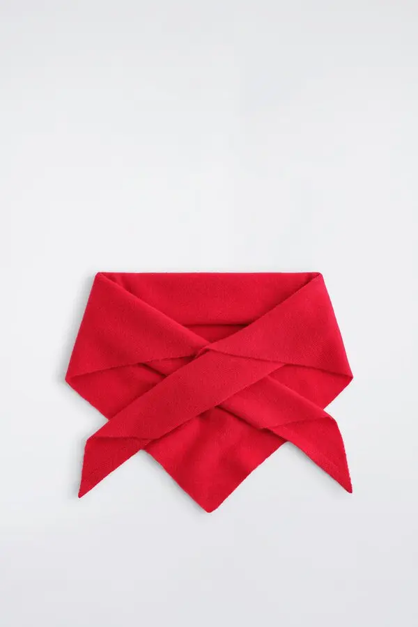 Cos Cashmere Triangle Scarf - Red