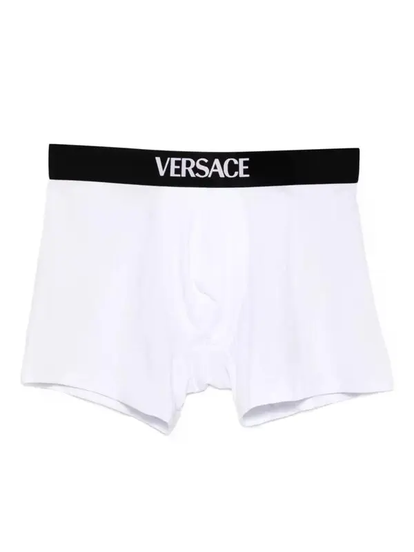 Versace Logo-waistband Briefs - White